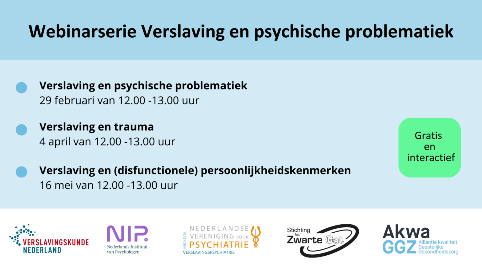 Webinarserie met ervaringsdeskundigen en professionals over verslaving en andere psychische ...
